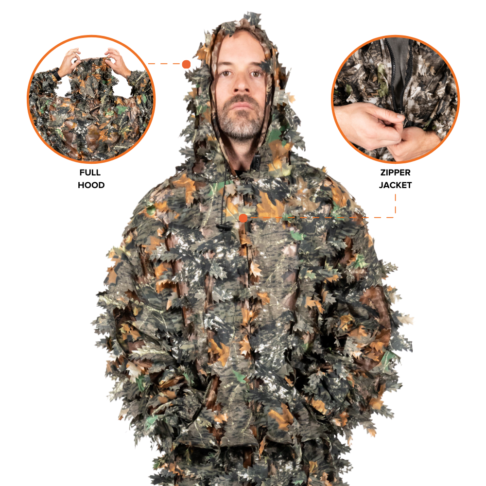 Arcturus 3D Leaf Suit + Face Mask - All-Season Hardwood – Ghillie Suit ...